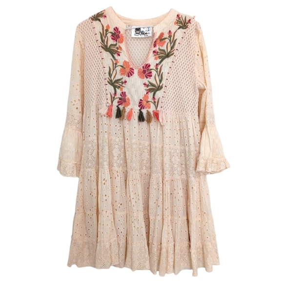 peace + Love | Dresses | Peace Love Embroidered Dress With Floral ...